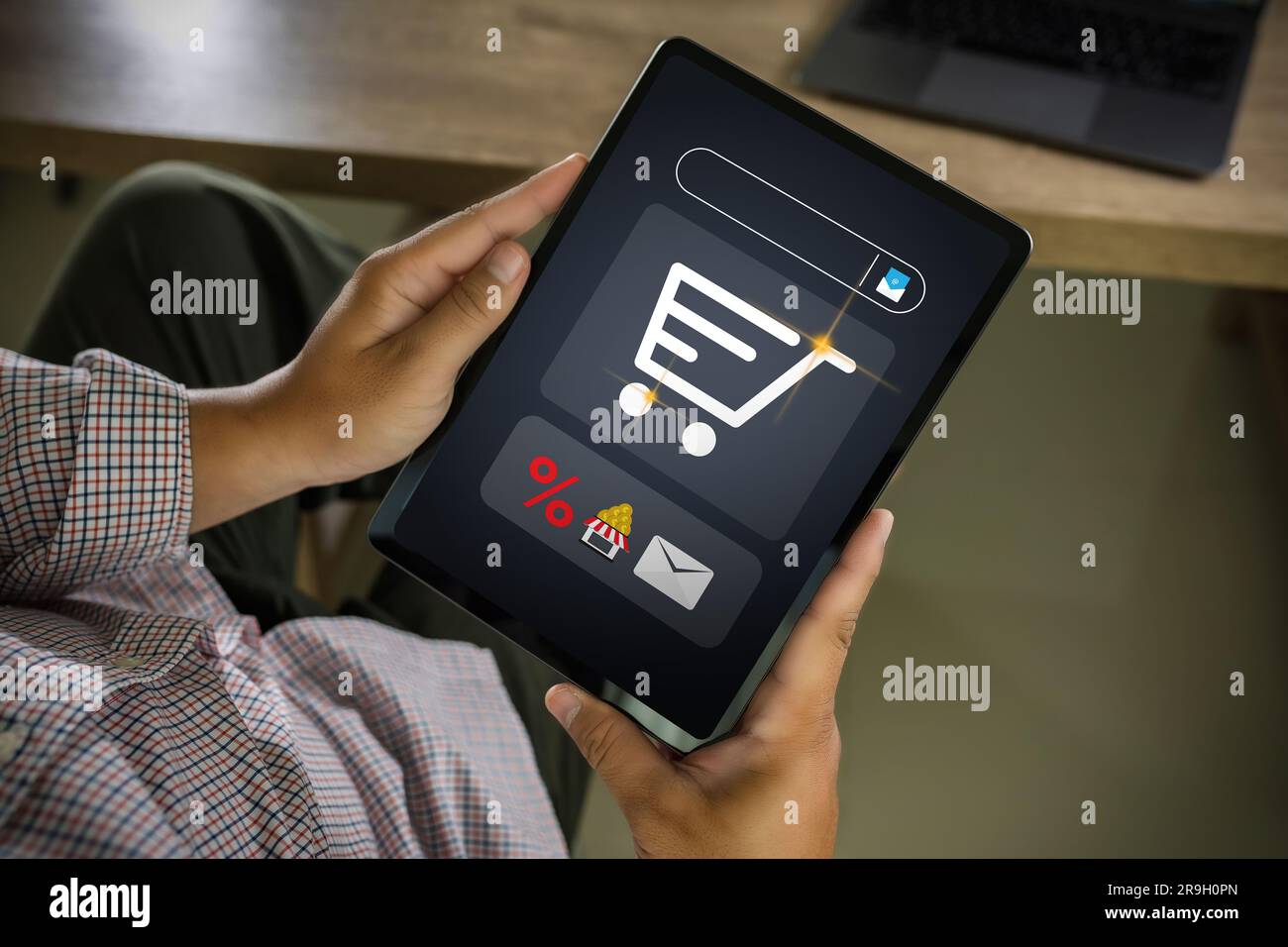 online shopping marketing concept digital internet network technology ...