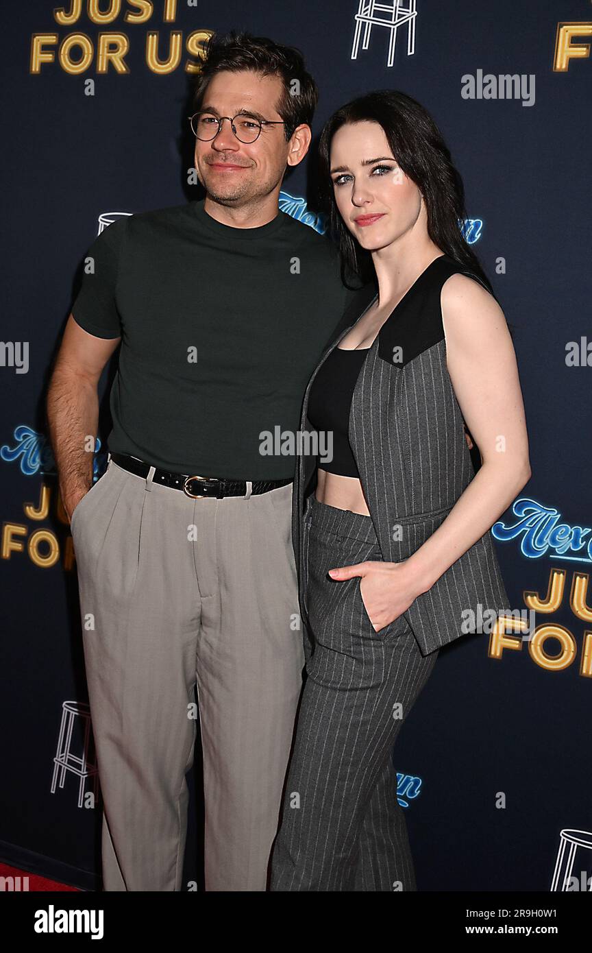 Rachel Brosnahan and husband Jason Ralph attend the Alex Edelman"Just ...