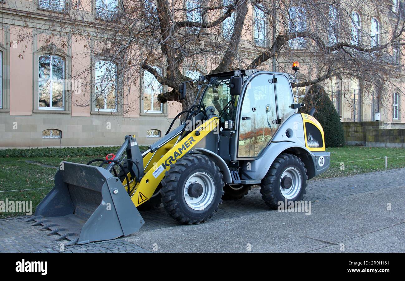 Compact wheel loader Kramer, in the Schlossplatz north of the New ...
