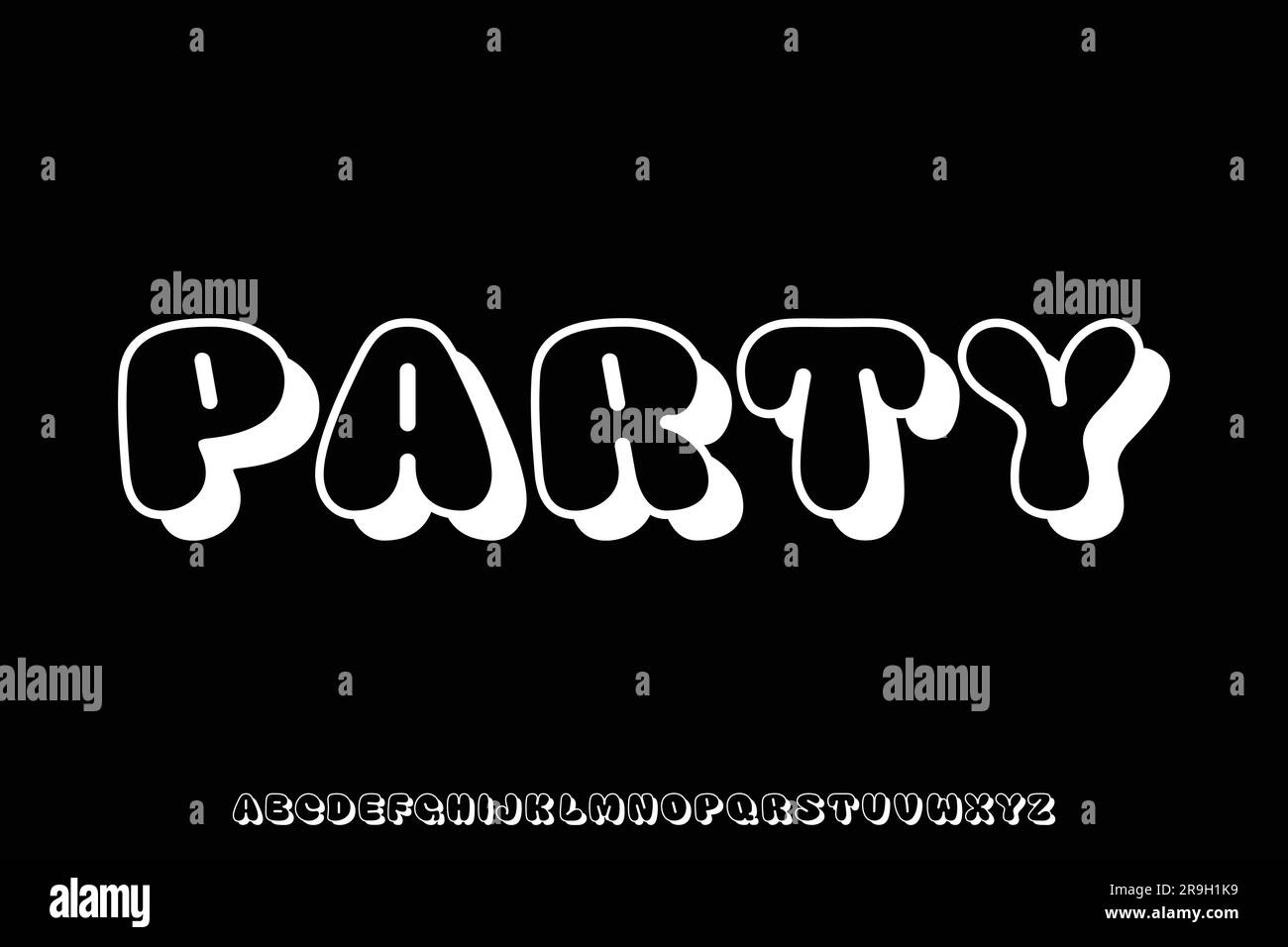 Unique retro style fat decorative typeface display font vector ...