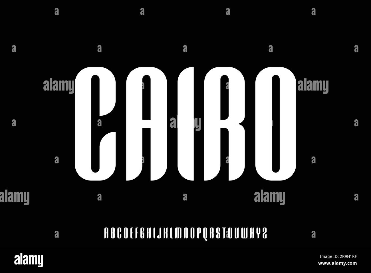Thick Condensed Typeface Display Font Vector With Rounded Edge Stock
