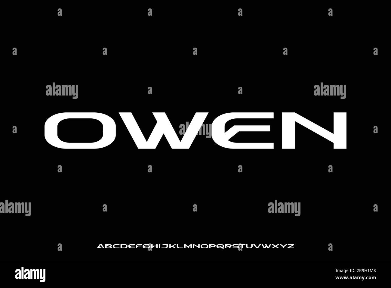 Modern wide grotesque alphabet display font vector. Experimental ...