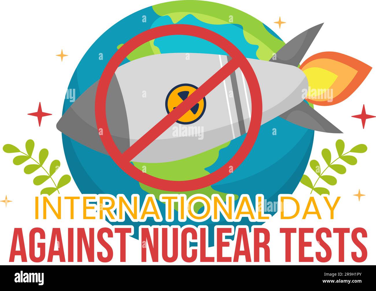 International Day Against Nuclear Tests Vector Illustration on August ...