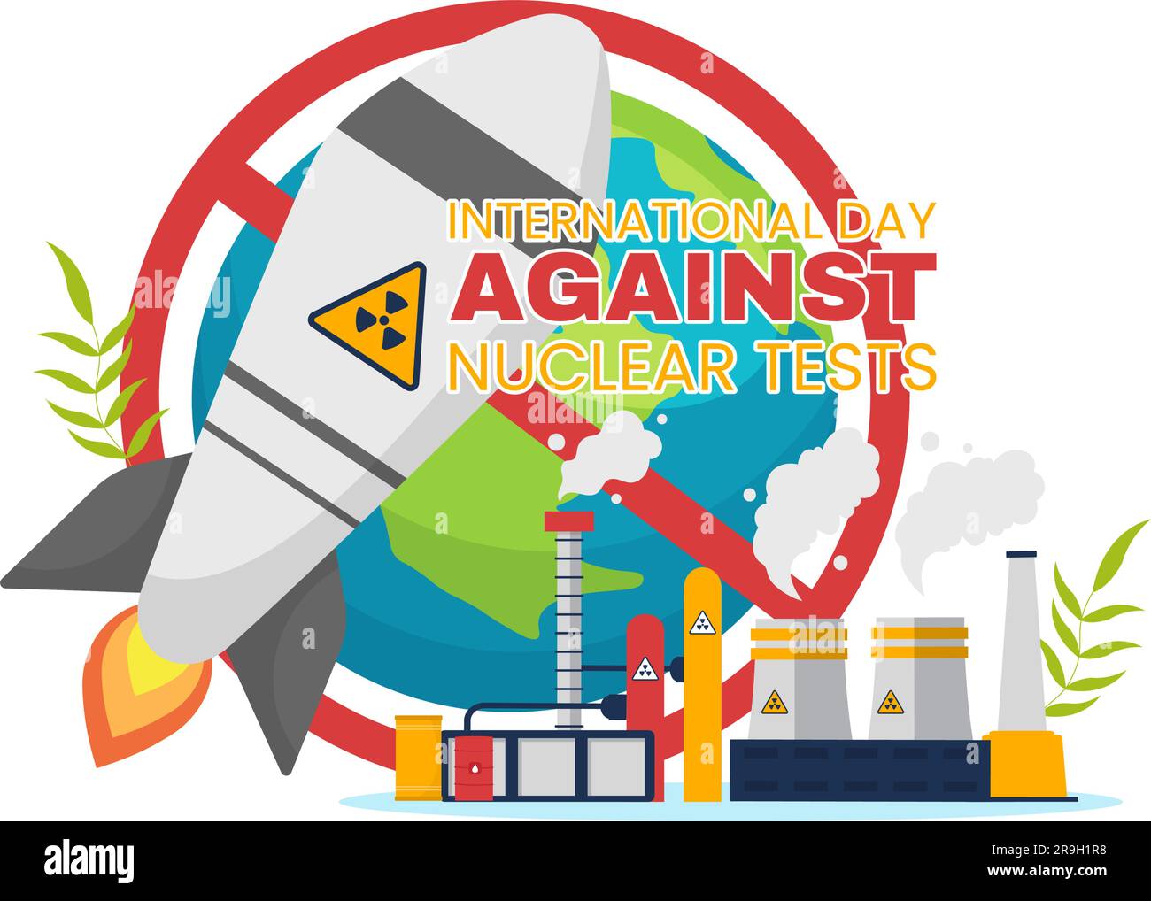 International Day Against Nuclear Tests Vector Illustration on August ...