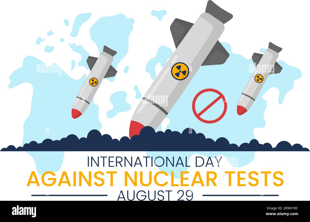 International Day Against Nuclear Tests Vector Illustration on August ...