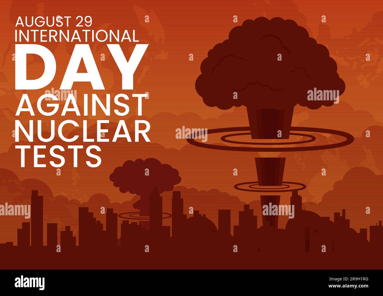 International Day Against Nuclear Tests Vector Illustration on August ...