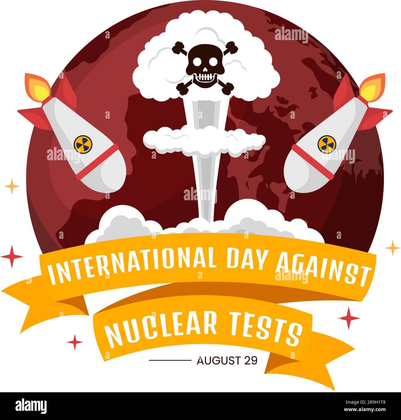 International Day Against Nuclear Tests Vector Illustration on August ...