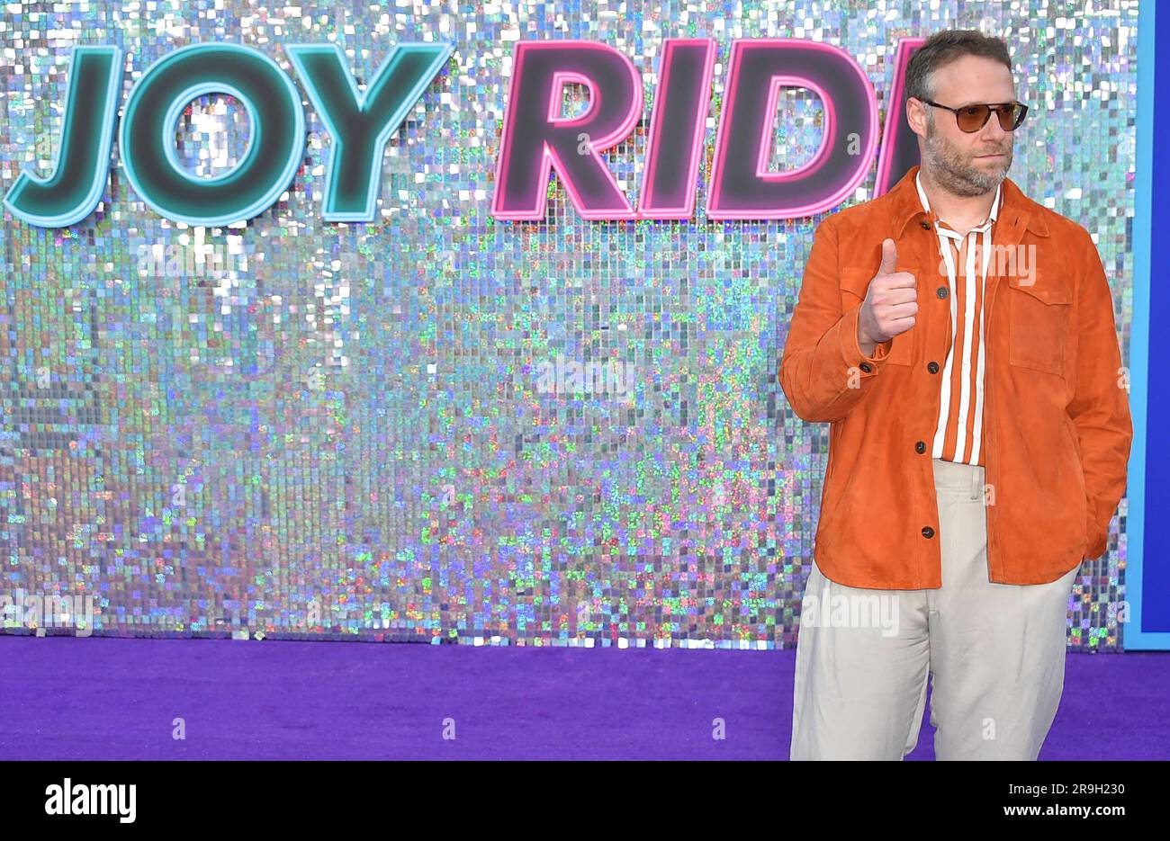 Seth Rogen arrives at the Los Angeles premiere of "Joy Ride," Monday ...