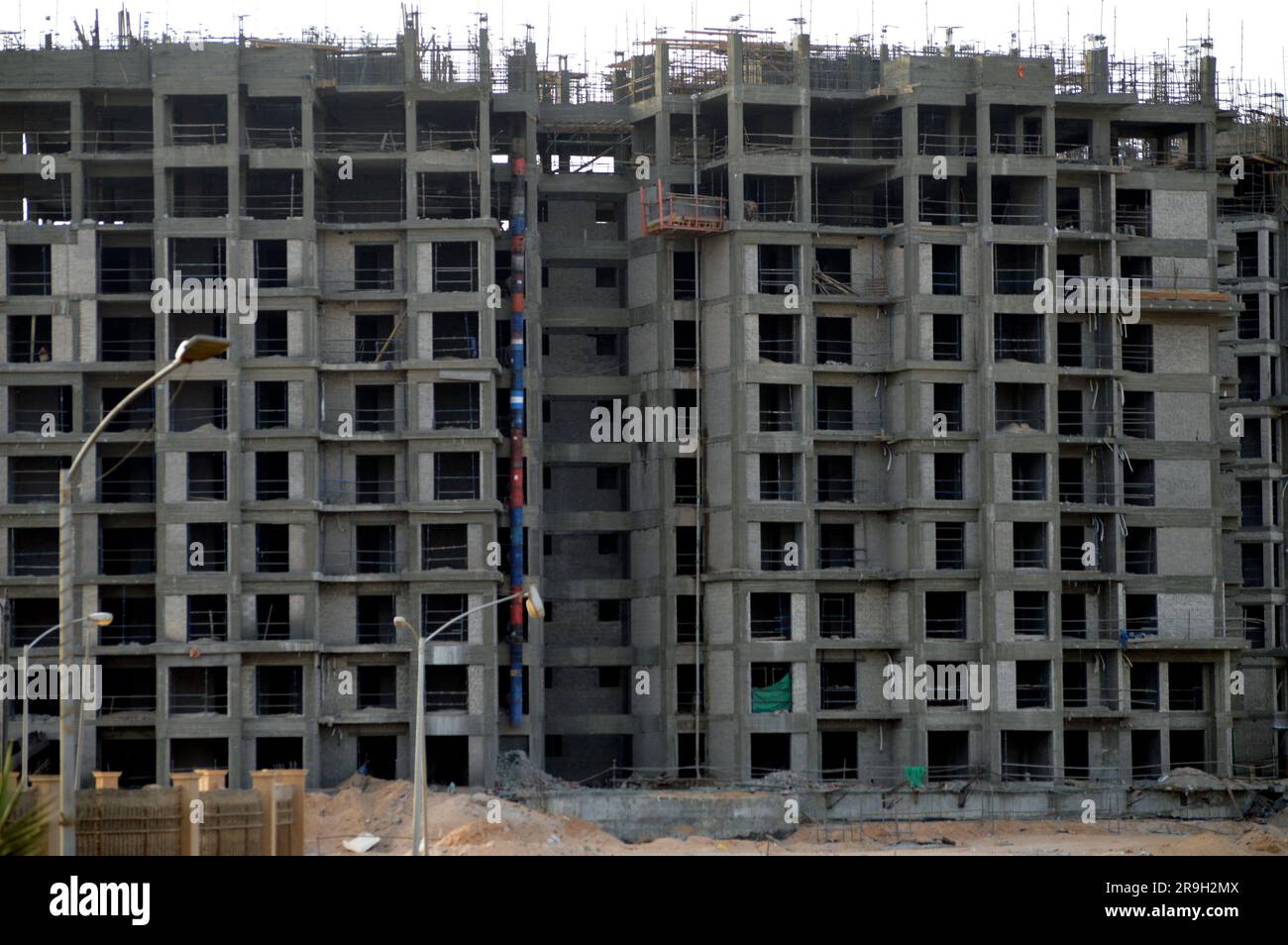 Giza, Egypt, June 16 2023: A construction site of new high rise in ...
