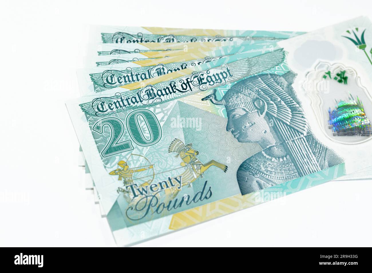 Reverse side of the new Egyptian 20 EGP LE twenty polymer pounds cash ...