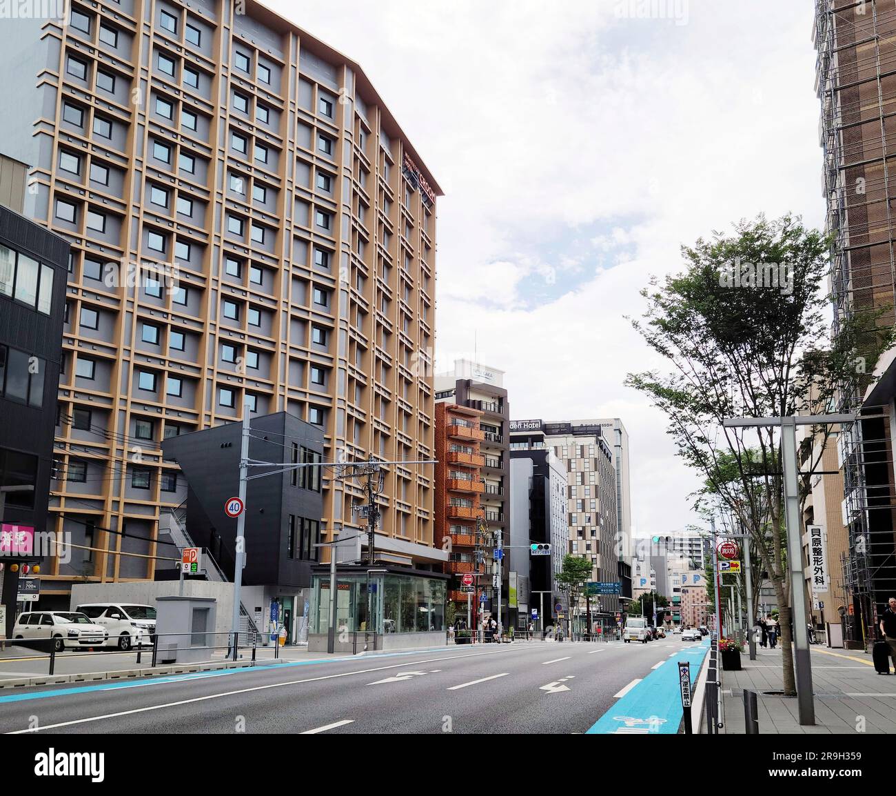 A picture shows Hakata Eki-mae Dori Street in Fukuoka on June 27, 2023 ...