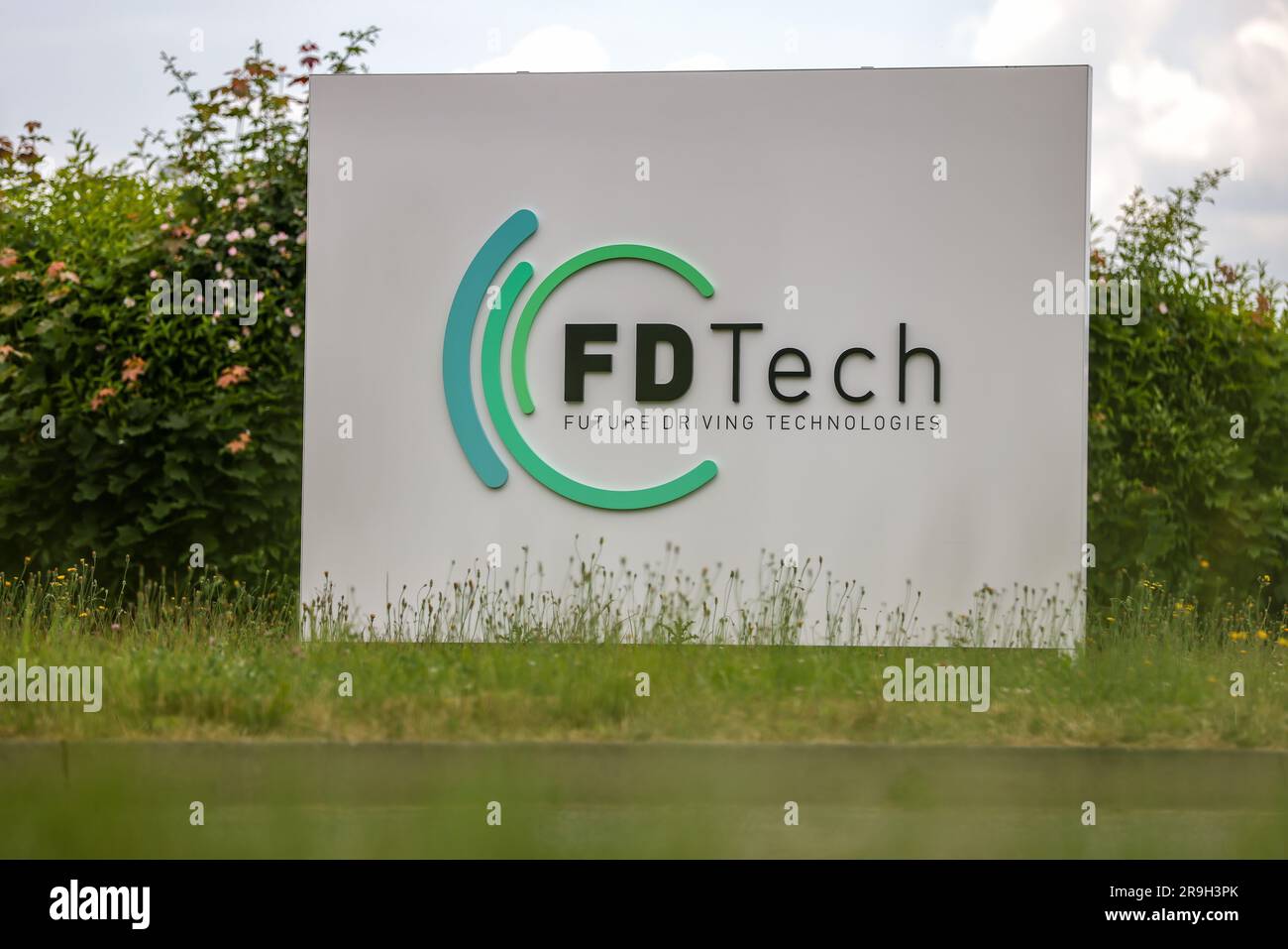 Chemnitz, Germany. 15th June, 2023. The company sign of FDTech GmbH. Credit: Jan Woitas/dpa ...