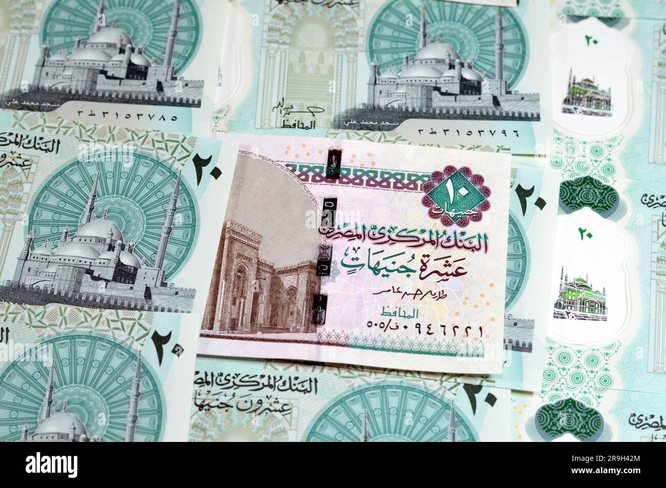 Egyptian new polymer money banknotes cash money bills background of ...