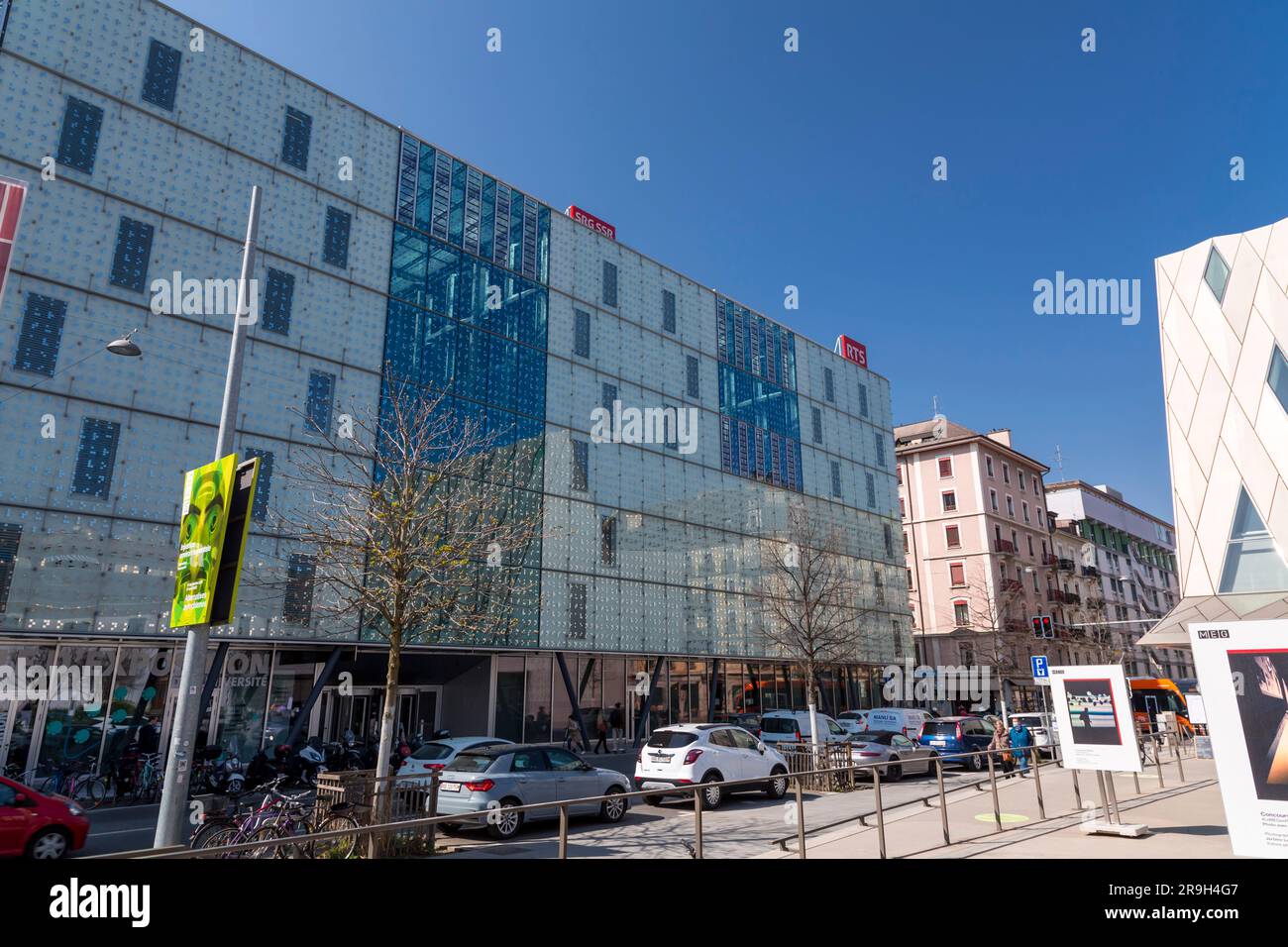 Geneva, Switzerland - MAR 25, 2022: Exterior of RTS, Swiss Radio ...