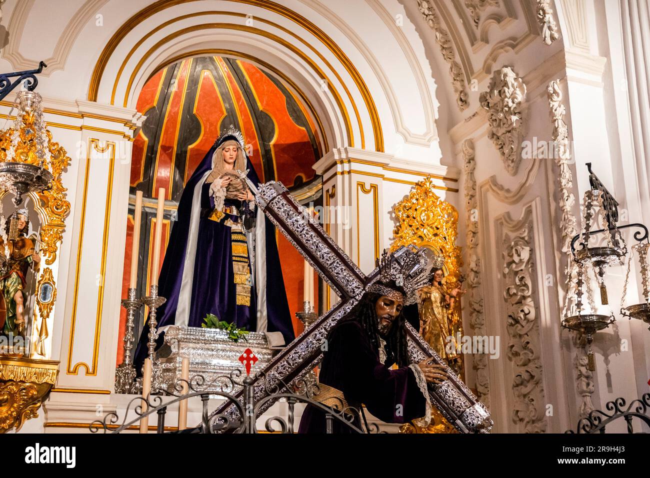 Malaga, Spain - FEB 27, 2022: Parish Church of Santiago Apostol, built ...