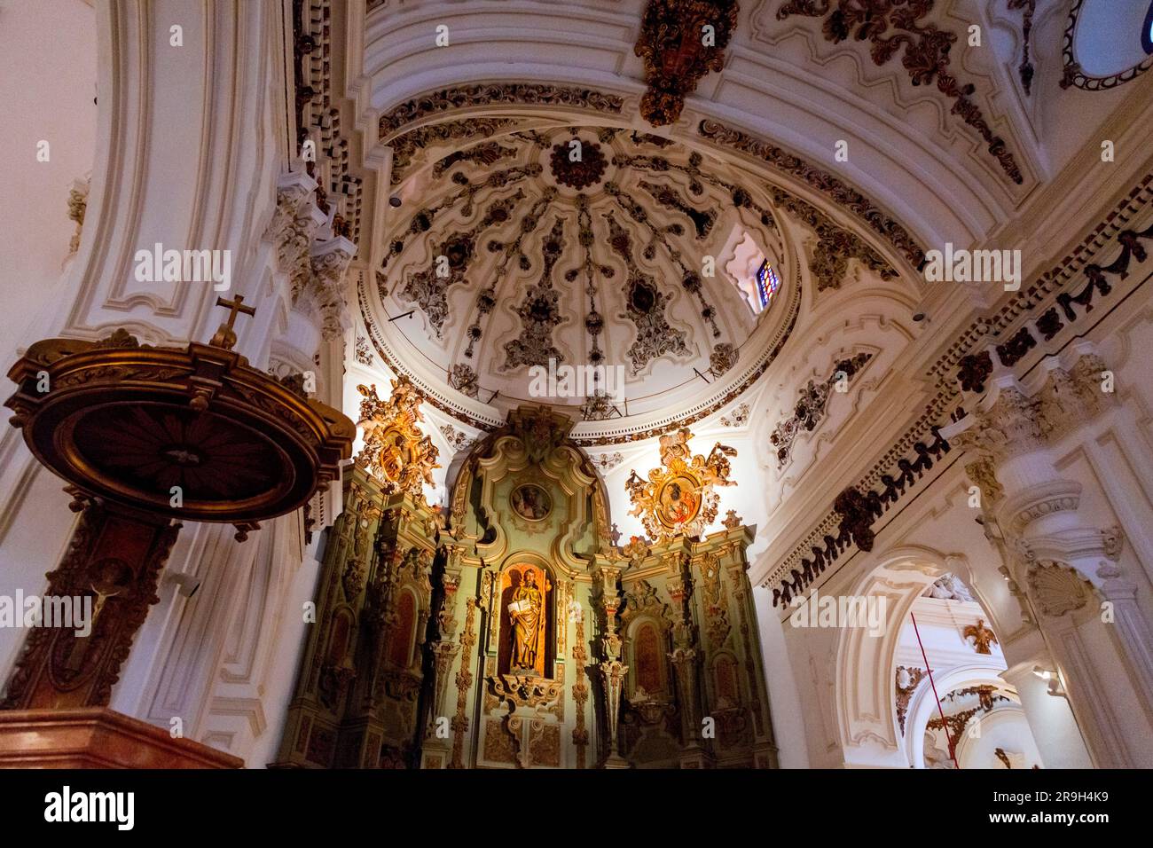 Malaga, Spain - FEB 27, 2022: Parish Church of Santiago Apostol, built ...