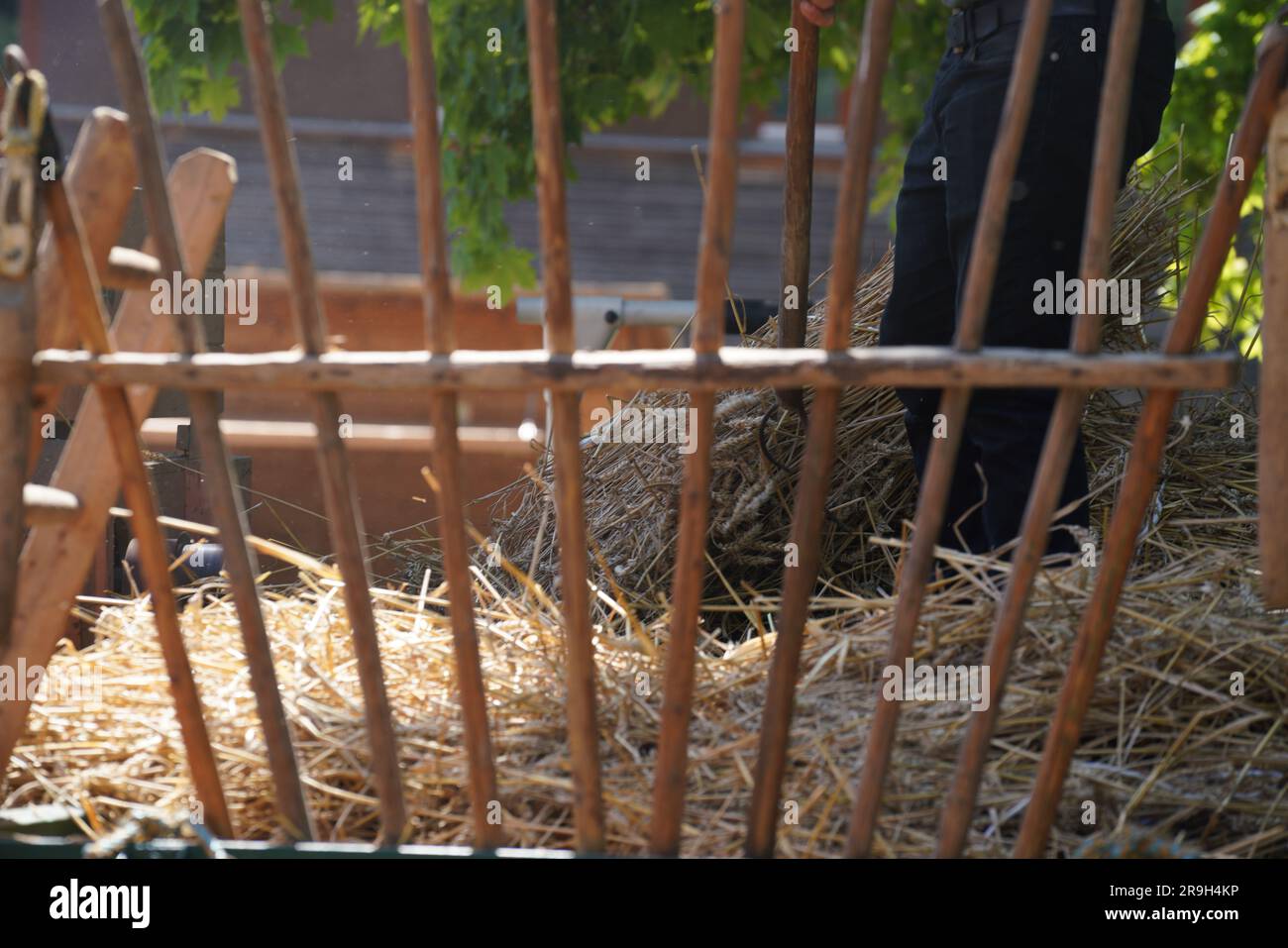 Old winnowing machine hi-res stock photography and images - Alamy