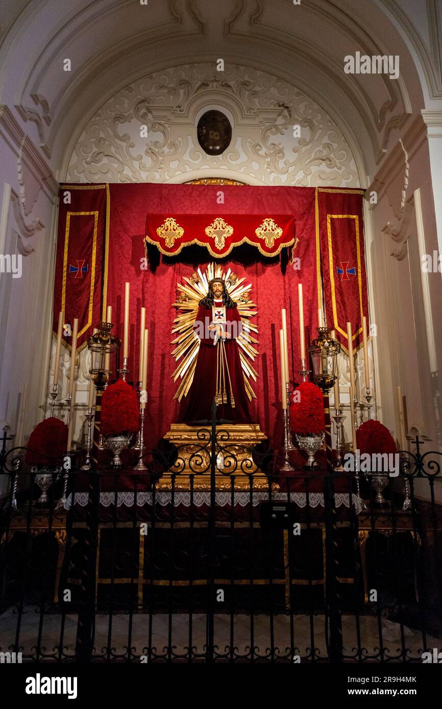 Malaga, Spain - FEB 27, 2022: Parish Church of Santiago Apostol, built ...