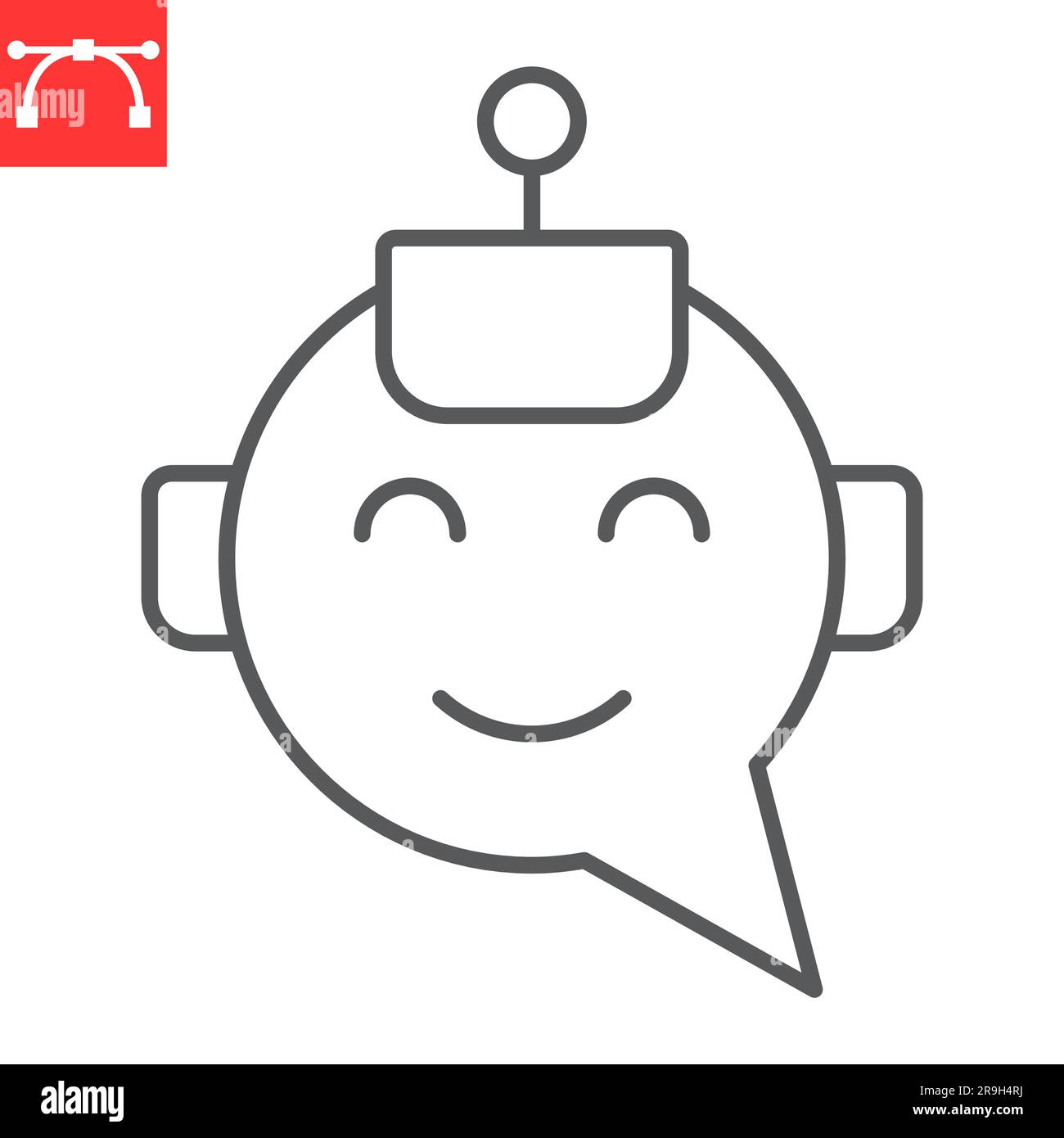 Chatbot line icon, technology and artificial intelligence, support assistant vector icon, vector ...