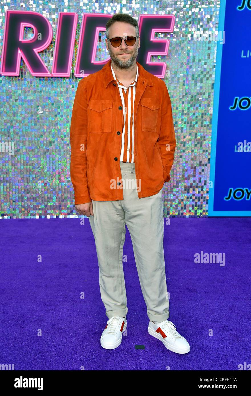 Seth Rogen arrives at the Los Angeles premiere of "Joy Ride," Monday ...