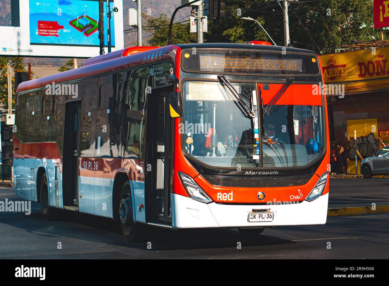 Santiago, Chile - February 14 2023: A public transport Transantiago, or ...
