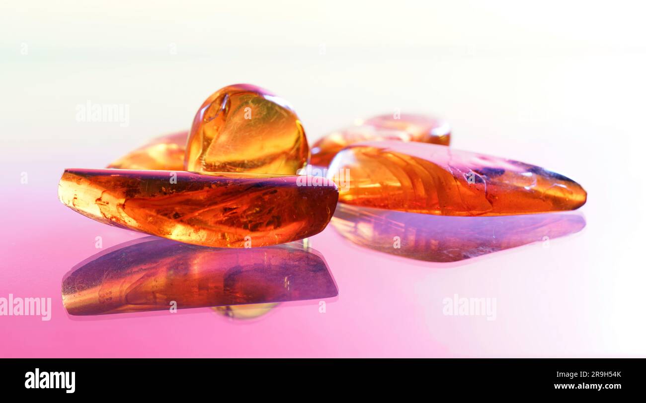 Amber is made of yellow transparent fossil resin with insect inclusions ...