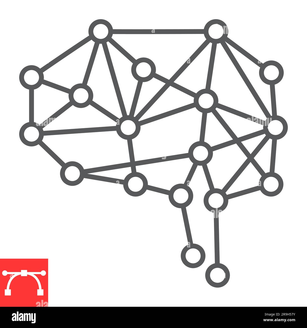 Neural network line icon, technology and artificial intelligence, ai ... Neural network line icon, technology and artificial intelligence, ai ...
