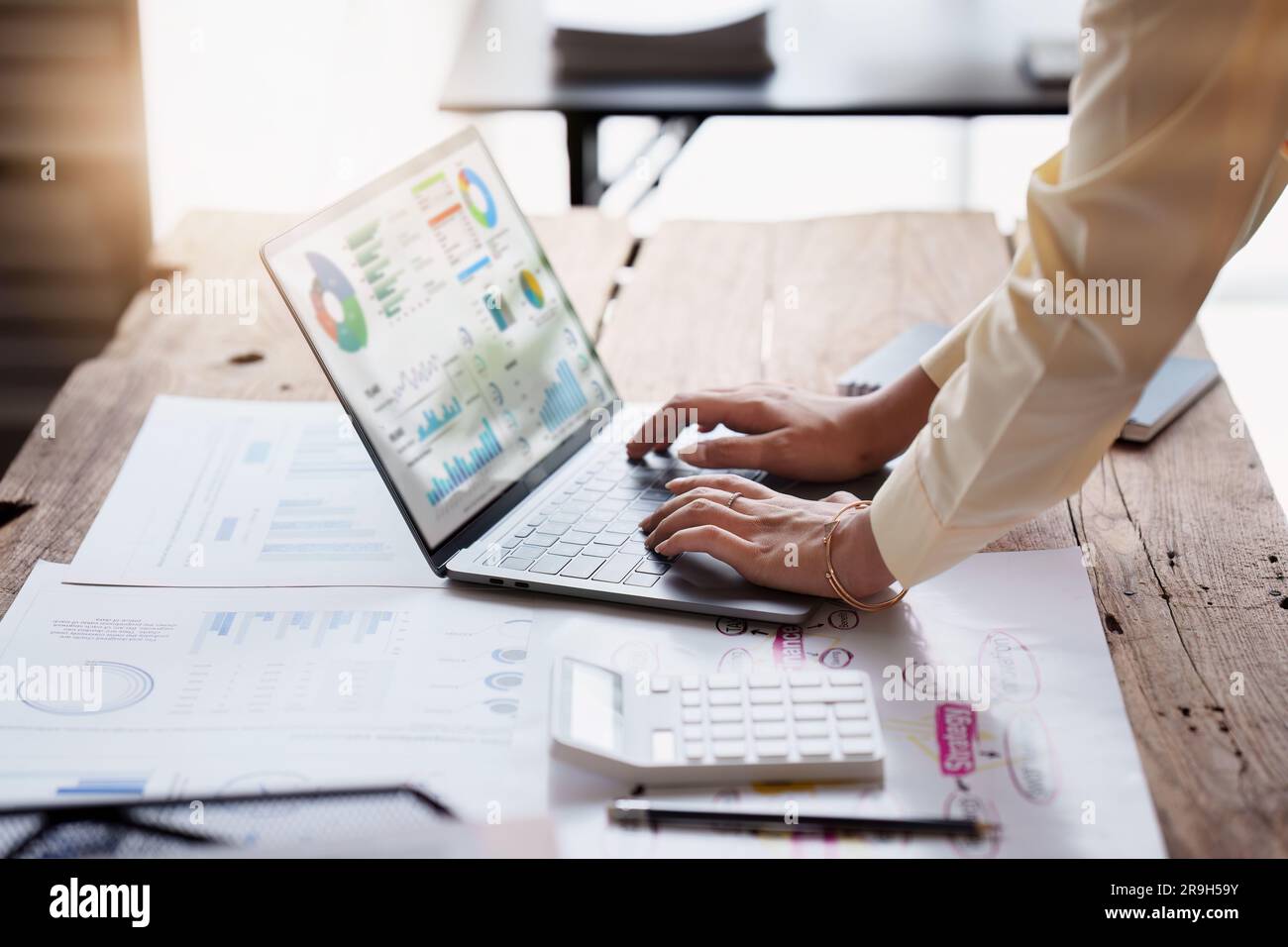 Business person process and workflow automation with flowchart ...