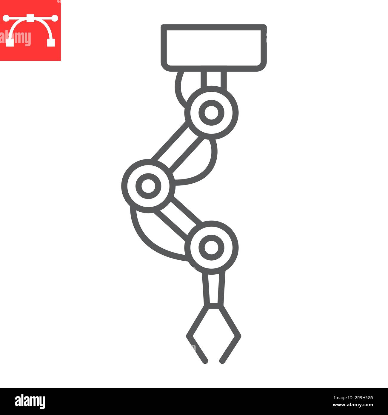 Articulated robot line icon, technology and artificial intelligence ... Articulated robot line icon, technology and artificial intelligence ...