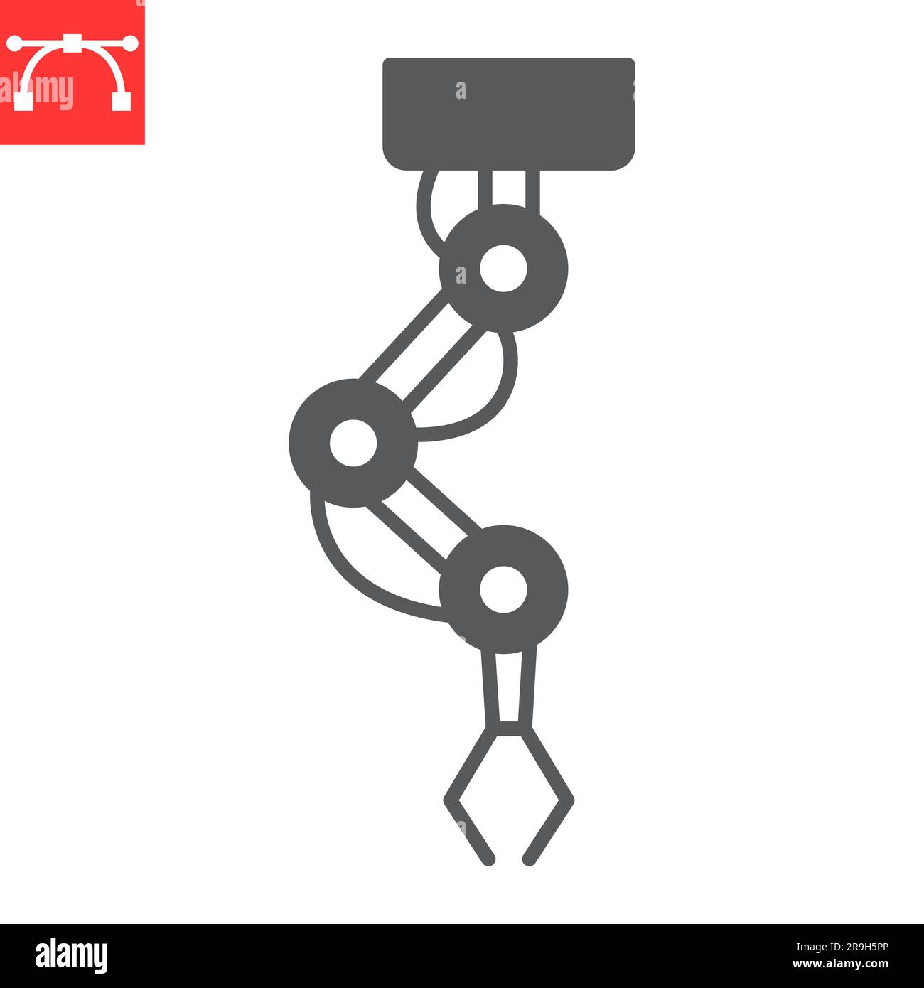 Articulated robot glyph icon, technology and artificial intelligence ... Articulated robot glyph icon, technology and artificial intelligence ...