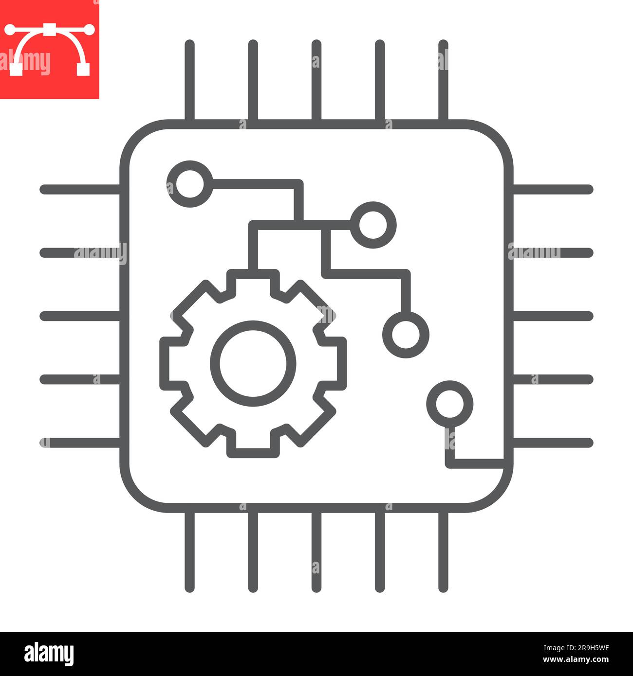 Cybernetics line icon, technology and artificial intelligence, ai ...