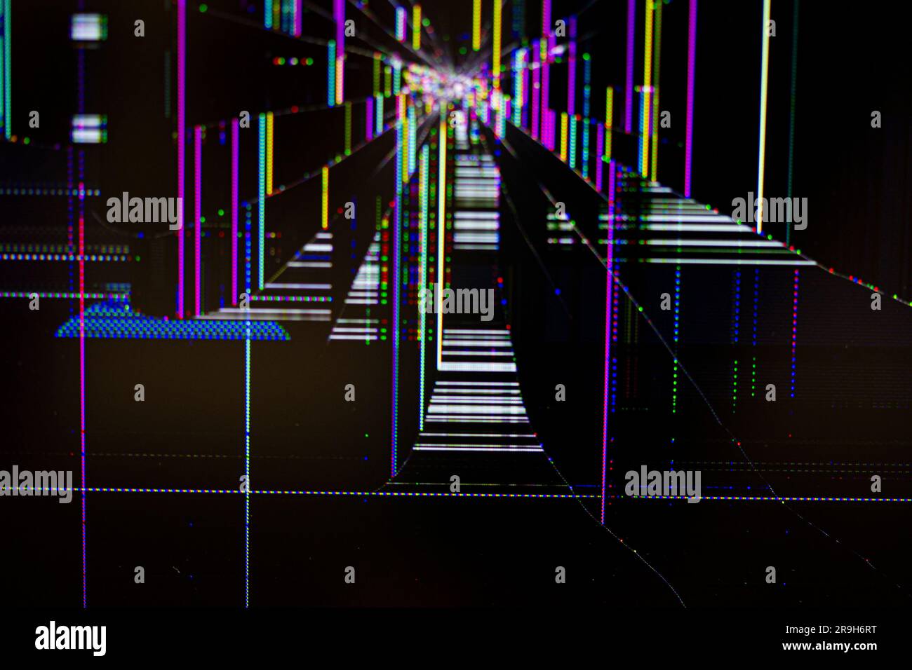 Broken Liquid Crystal Display screen with broken glass digital pattern ...