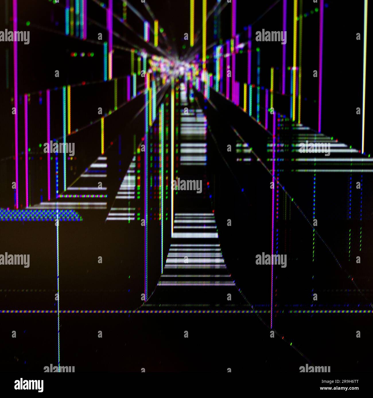 Broken Liquid Crystal Display screen with broken glass digital pattern ...