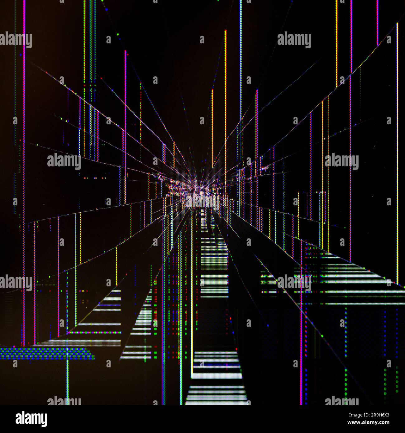 Broken Liquid Crystal Display screen with broken glass digital pattern ...