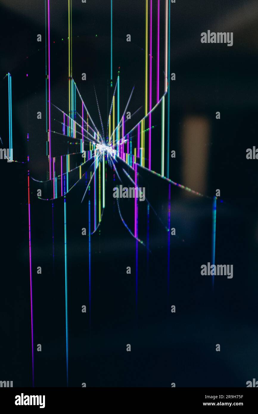 Broken Liquid Crystal Display screen with broken glass digital pattern ...