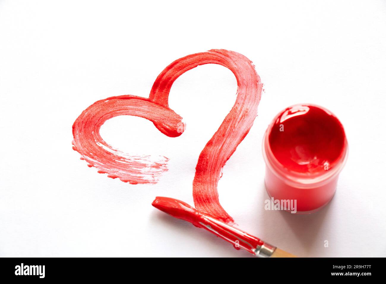 Red heart painted watercolor hi-res stock photography and images - Alamy