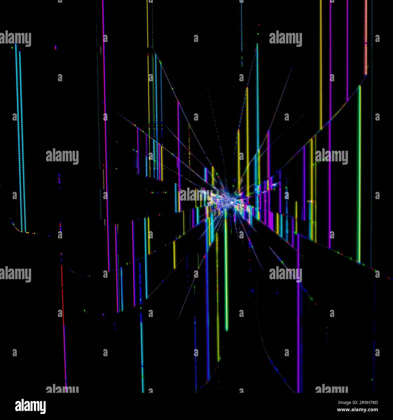 Broken Liquid Crystal Display screen with broken glass digital pattern ...