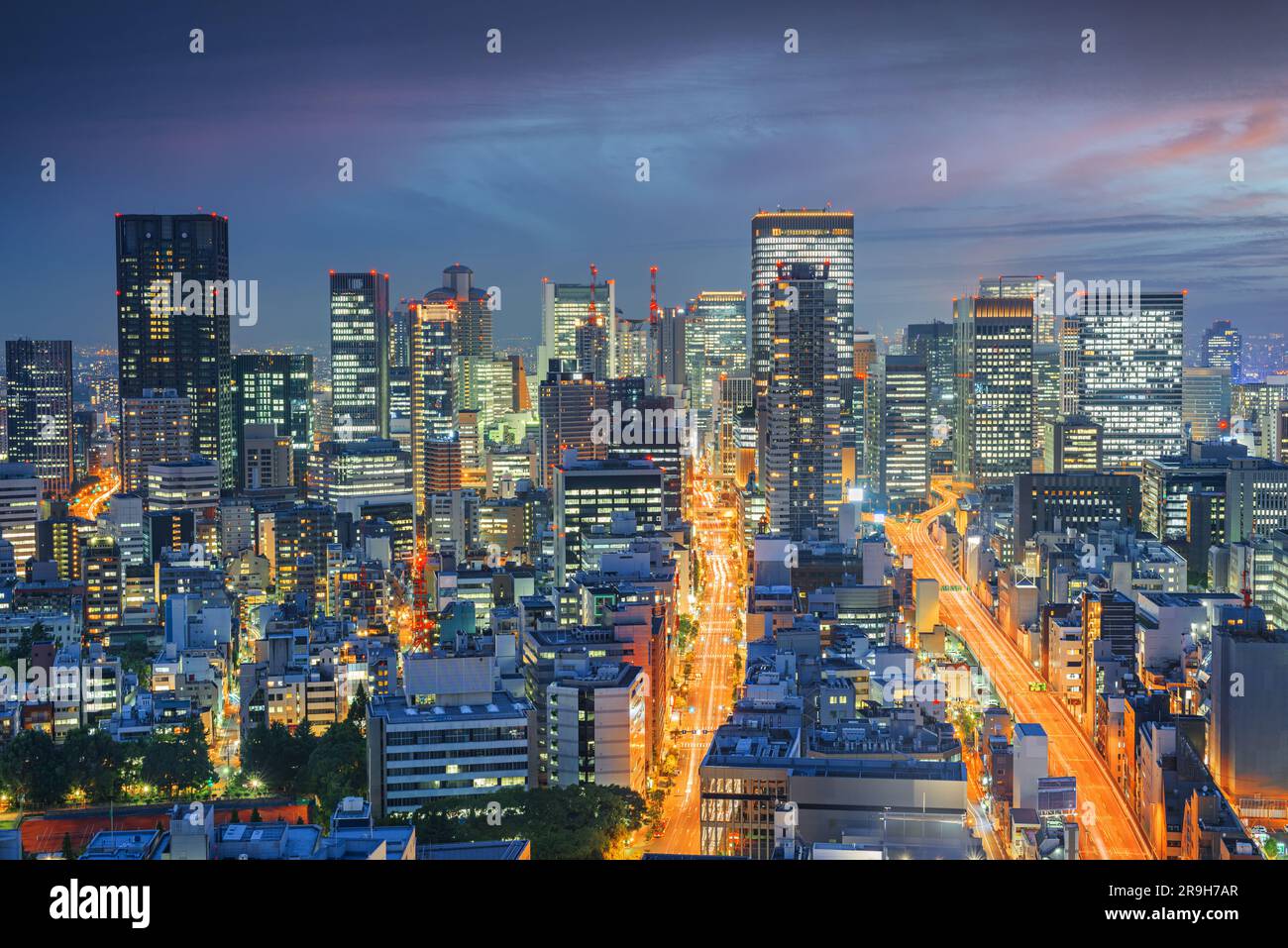 Osaka, Japan cityscape at twilight Stock Photo - Alamy