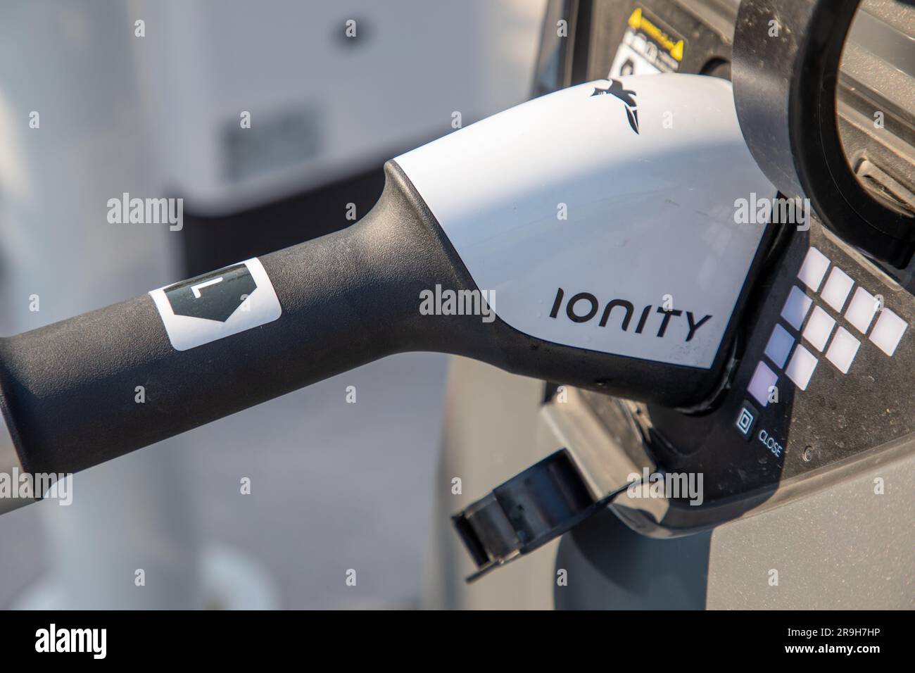 lyon, France - 06 16 2023 : ionity electric car charge in station logo ...