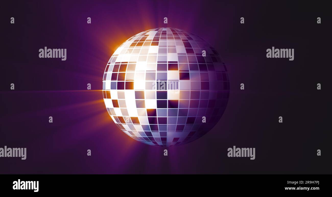 Abstract purple mirrored spinning round disco ball for discos and ...