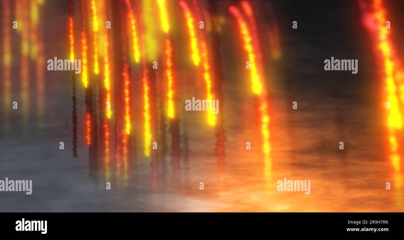 Abstract bright meteors burning falling from the sky, meteorites ...