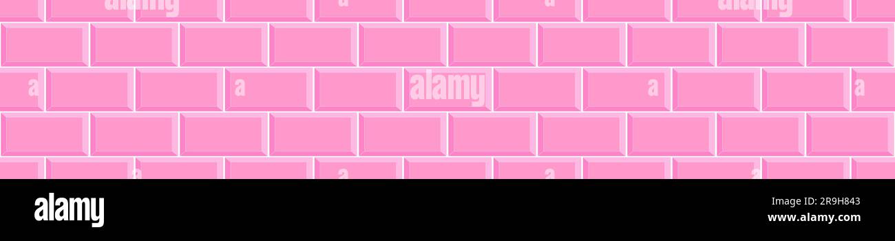 Pink metro tile seamless pattern. Ceramic or stone brick wall ...