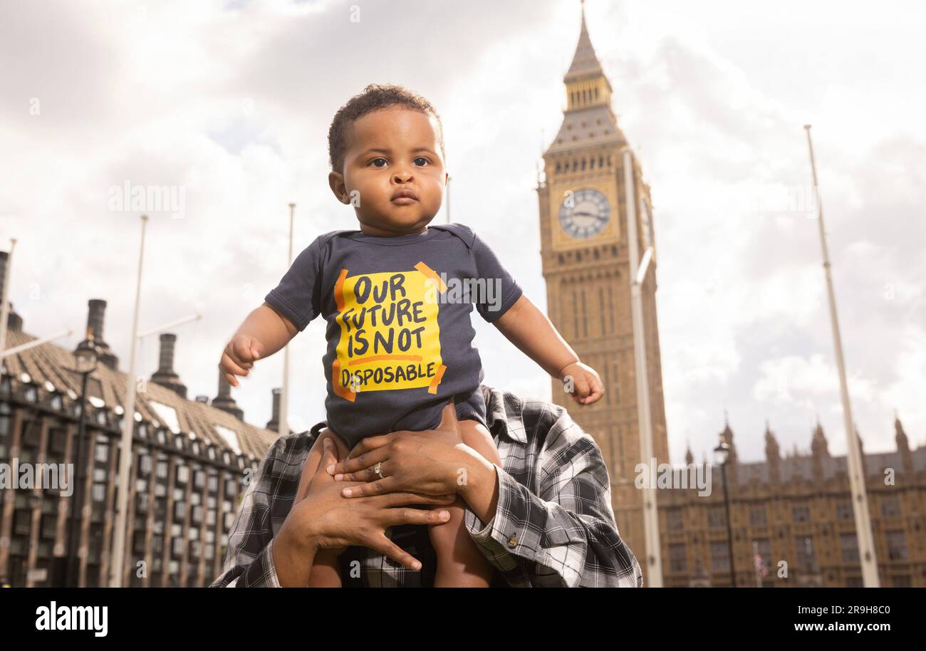 EDITORIAL USE ONLY Mohammed Abuukar attends a protest in Parliament ...