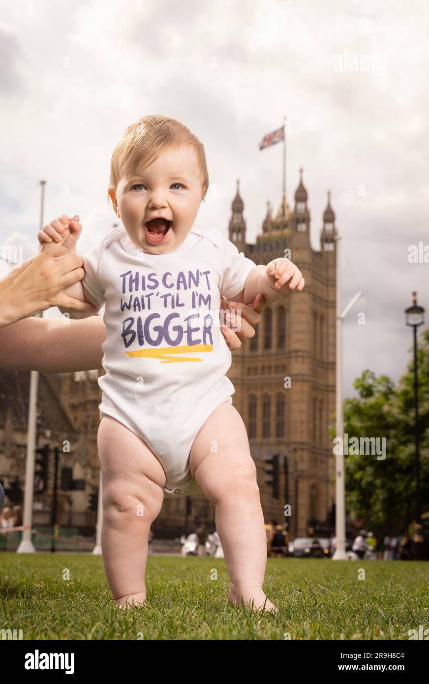 EDITORIAL USE ONLY Elsie Fish attends a protest in Parliament Square ...