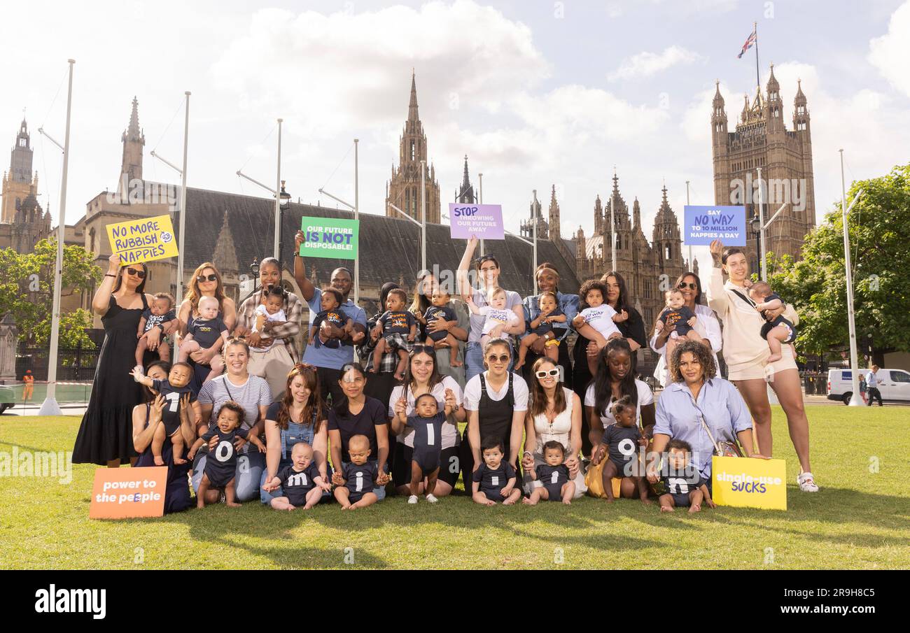 EDITORIAL USE ONLY A group of babies attend a protest in Parliament ...