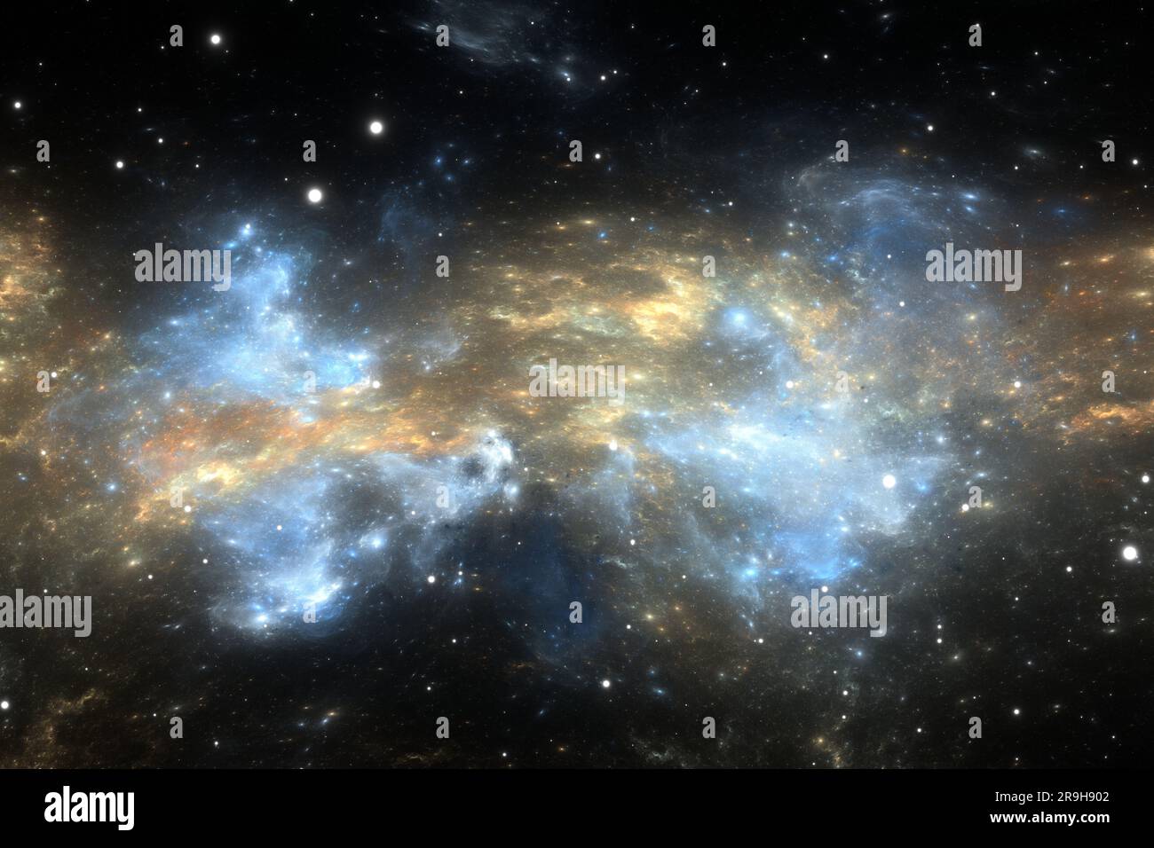 Fantasy space nebula. Giant interstellar cloud with stars. 3D ...