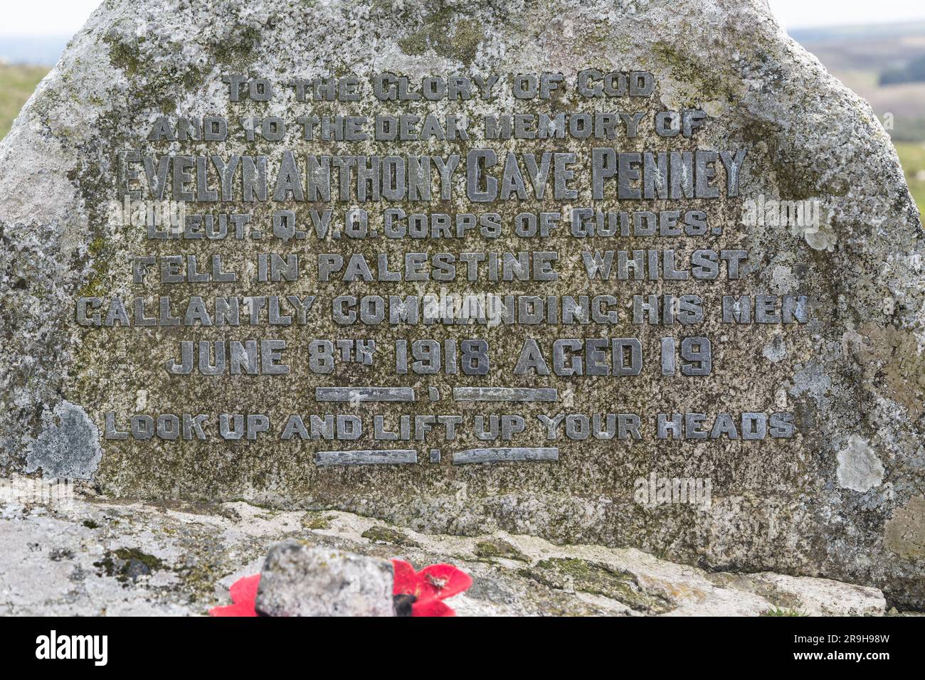 War remembrance monument Cave-Penney Memorial cross 1918, Corndon Down ...