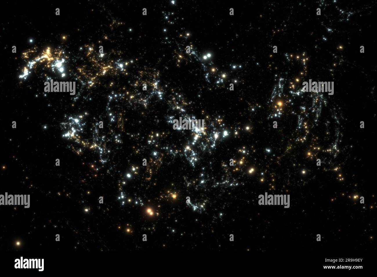 Early structure of the universe. 3D illustration Stock Photo - Alamy