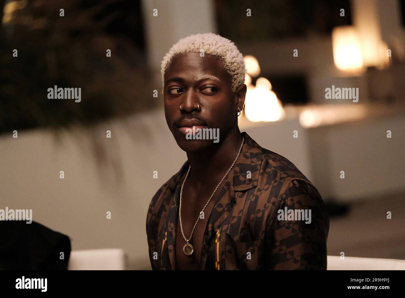 Moses Sumney (Izaak), "The Idol" (2023). Photo credit: Eddy Chen/HBO ...