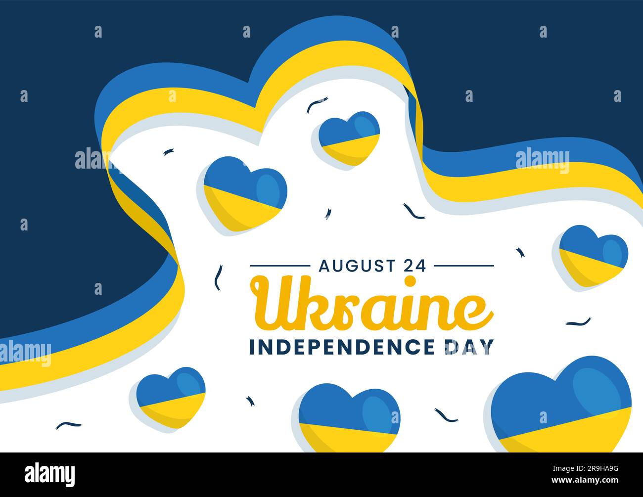 Happy Ukraine Independence Day Vector Illustration on 24 August with ...